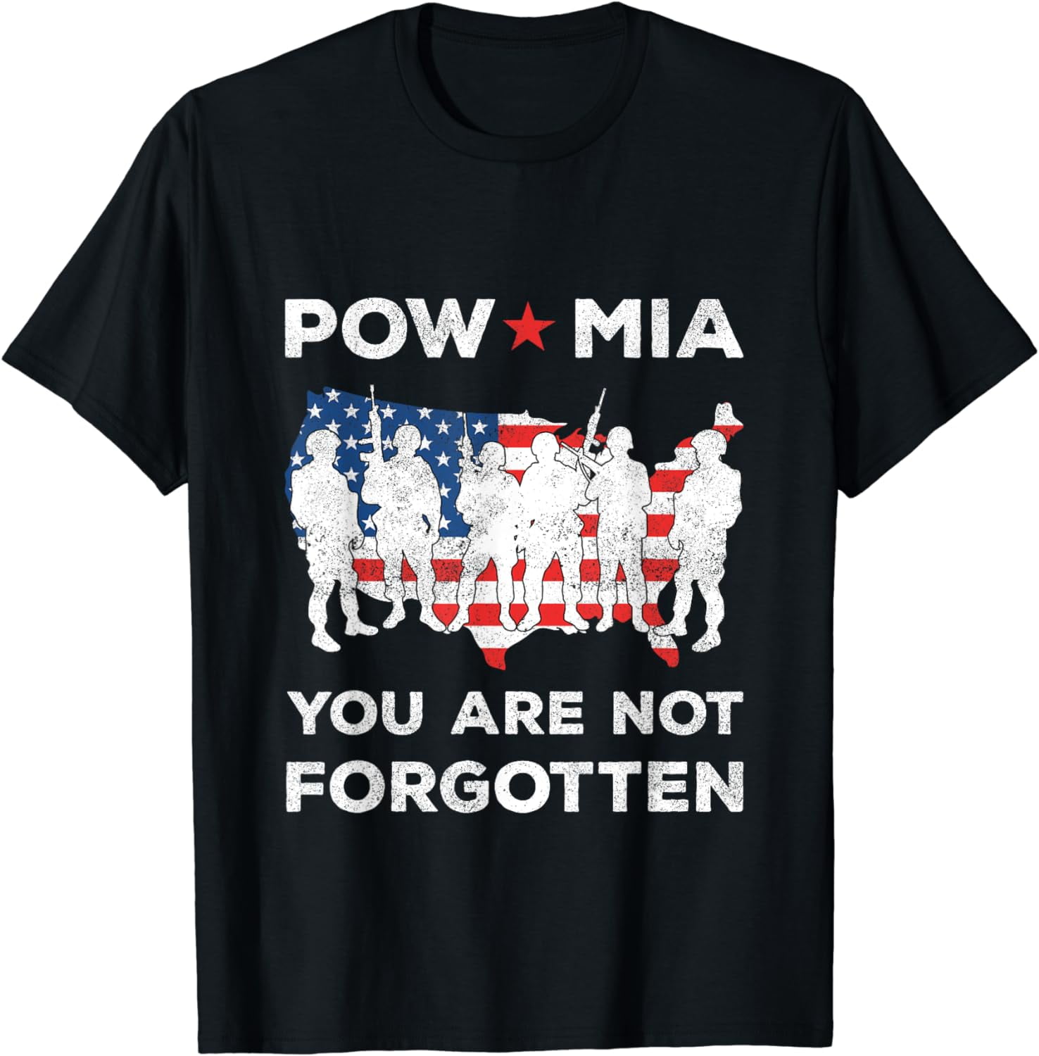 POW MIA You Are Not Forgotten American Flag Soliders T-Shirt - Walmart.com