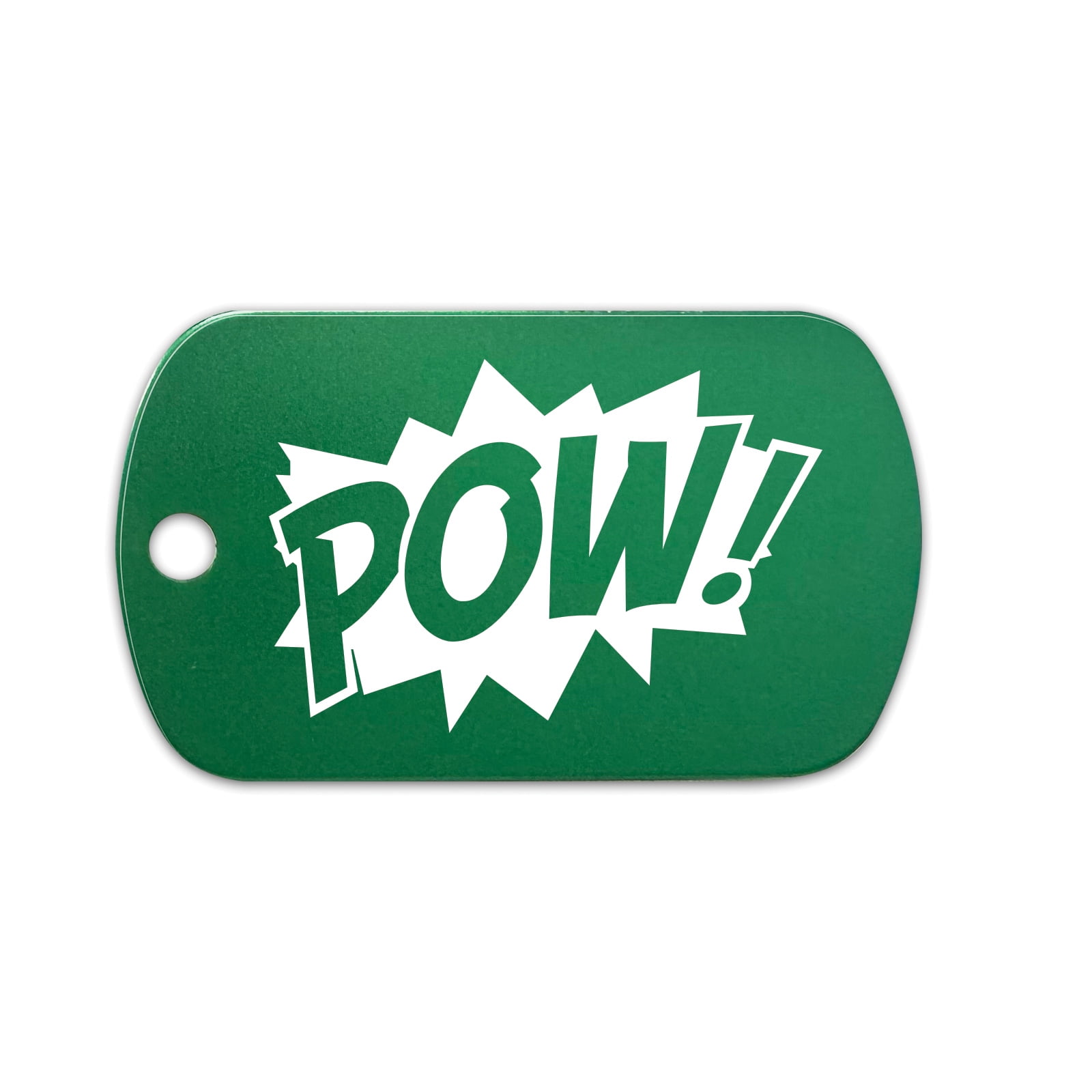 POW Superhero GI Dog Tag Aluminum Keychain comic style - Green ...