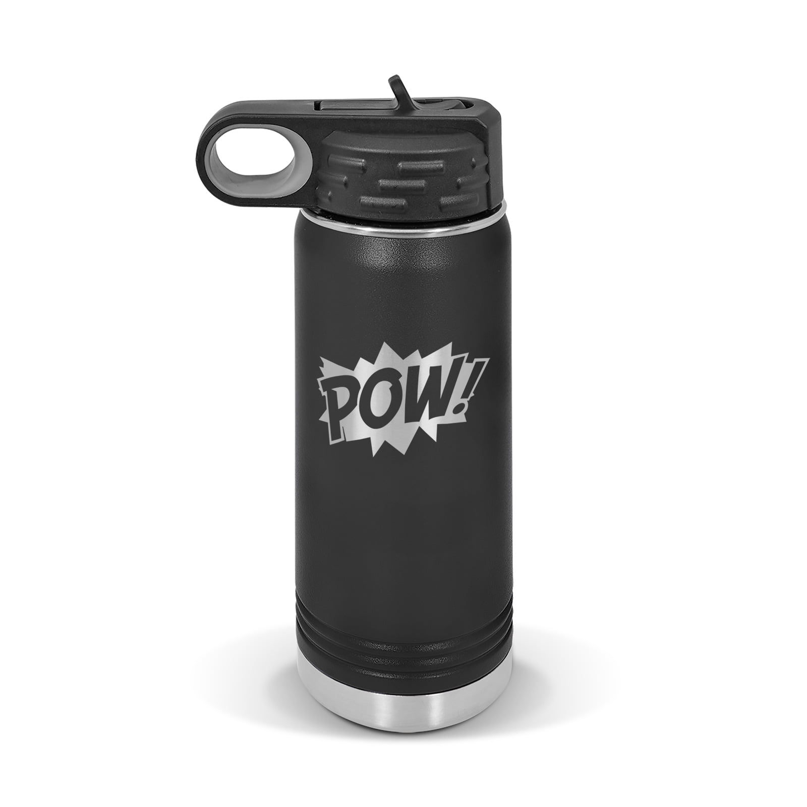 POW! Superhero Water Bottle 20 oz - Laser Engraved w/ Flip Top ...