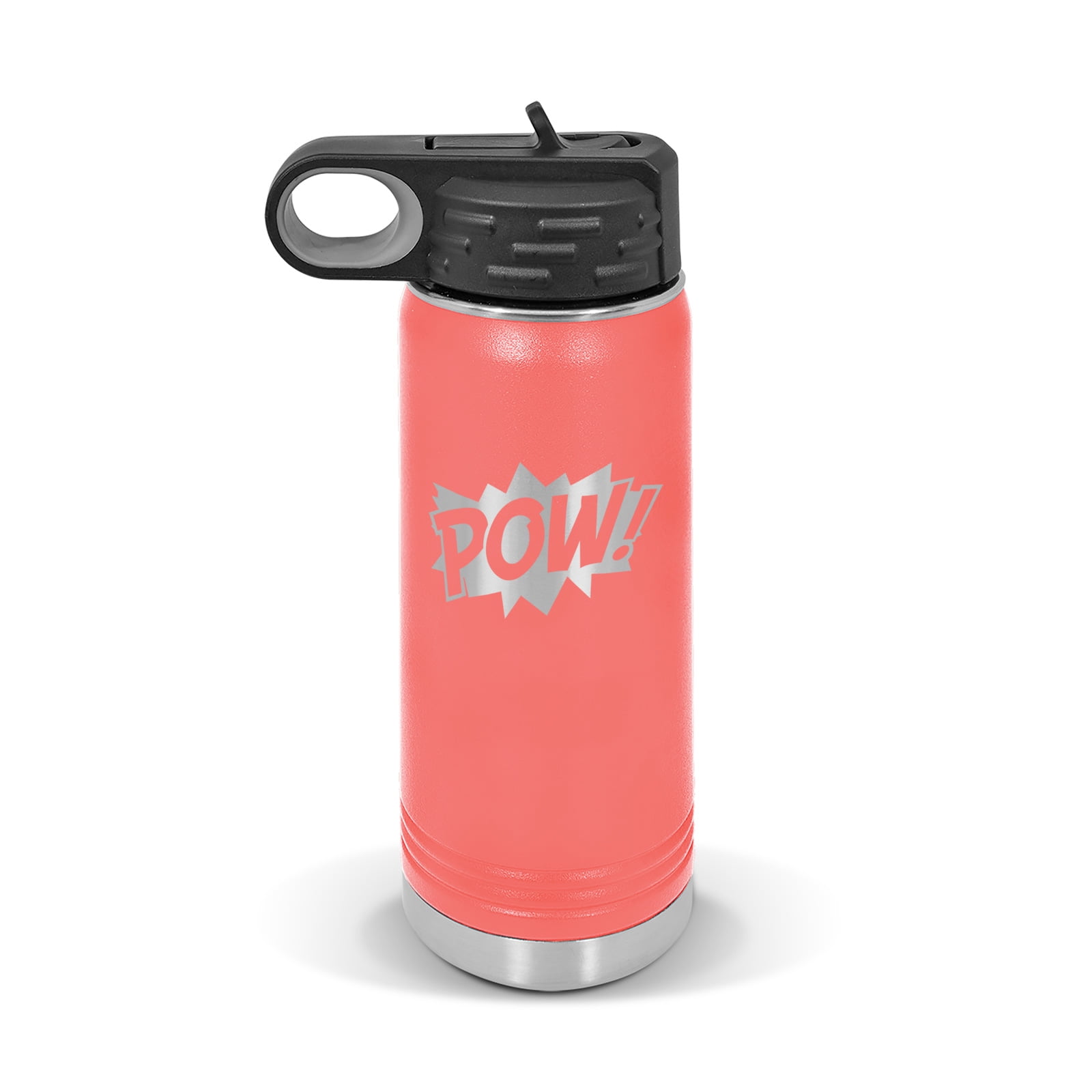 POW! Superhero Water Bottle 20 oz - Laser Engraved w/ Flip Top ...