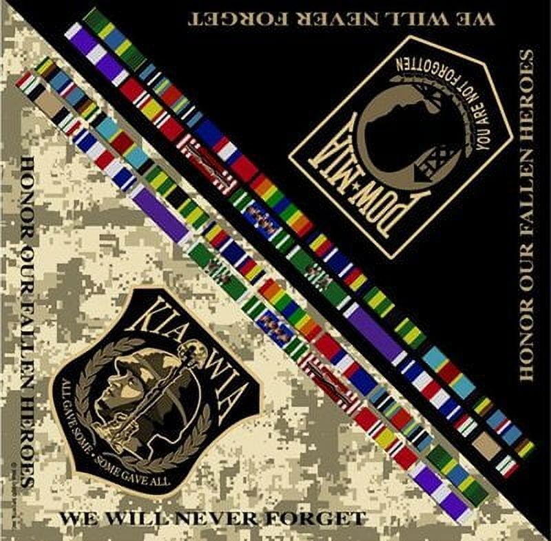 POW WIA KIA Military Vet Bandana Measures 21"x21" High Quality NEW ...