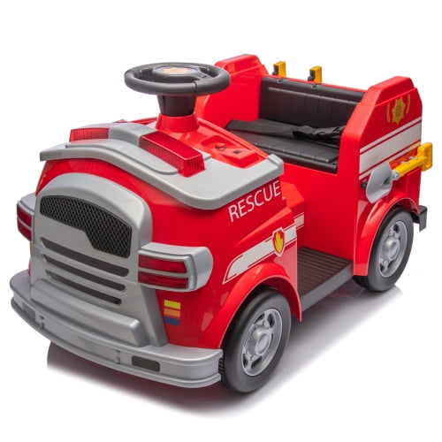 POWANLI 12V Kids Ride On Electric Car.Fire Engine Shape Design with ...