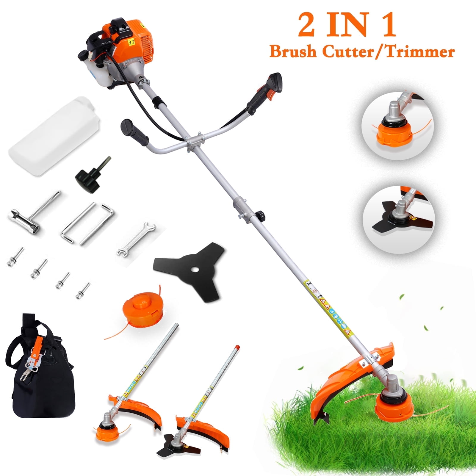 POWANLI 2 in 1 String Trimmer,52cc Weed Eater/Wacker Gas Powered with ...