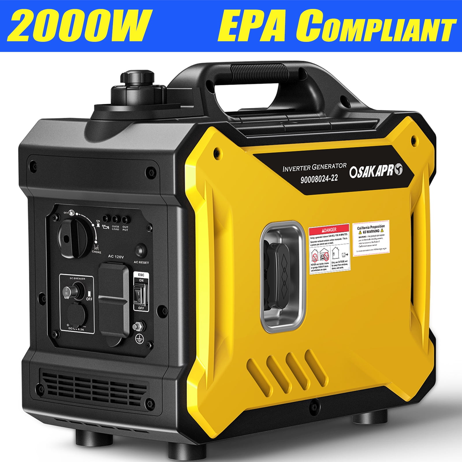 POWANLI 2000W ultra-quiet gas engine,Portable Inverter Generator, EPA ...