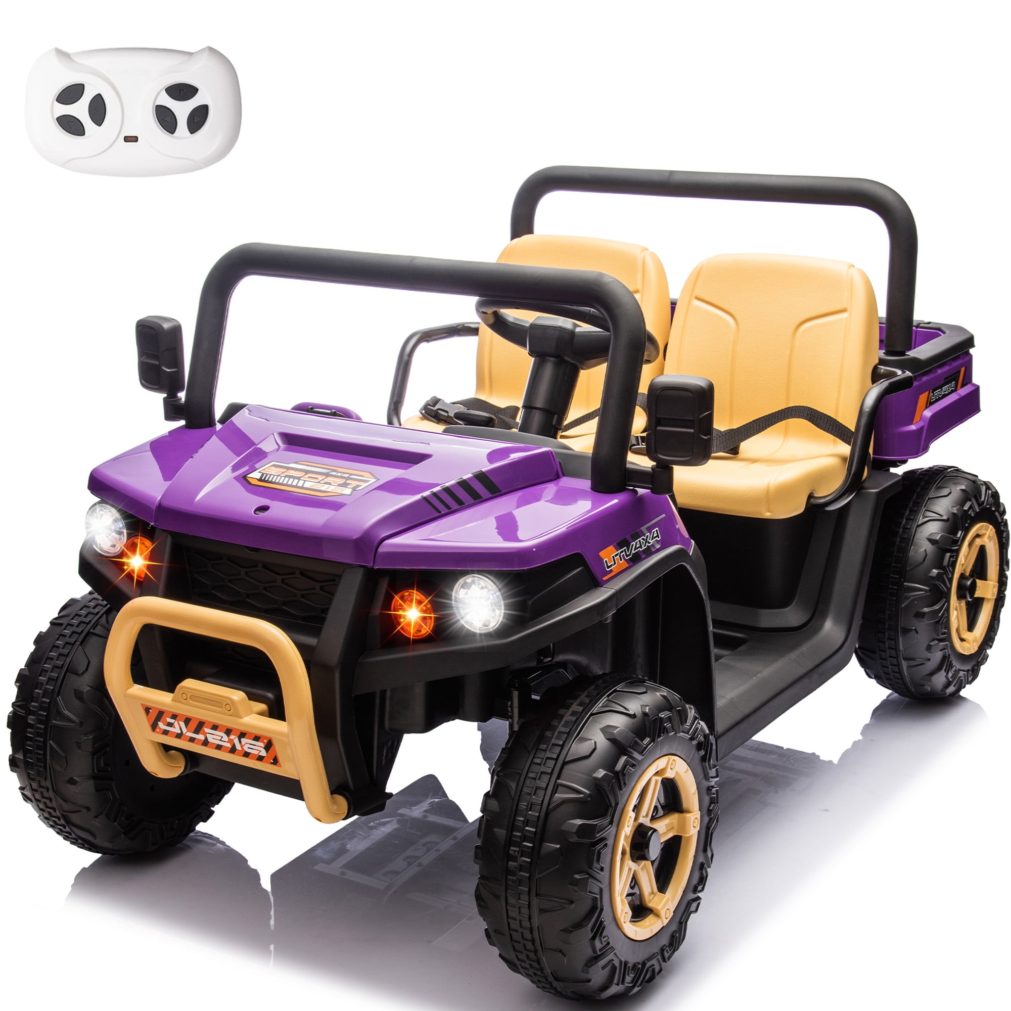 POWANLI 24V Ride on Toys Truck with 2.4G Remote Control,2 Seater Kids ...