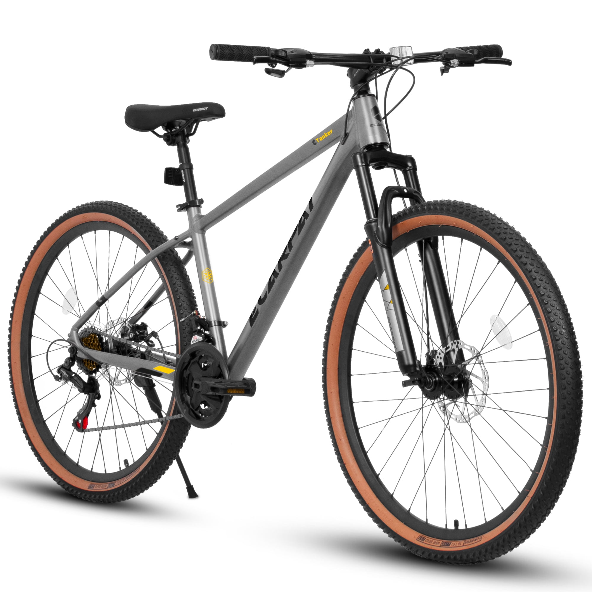 POWANLI 27" Mountain Bike for Men Women, 21-Speed Trail Commuter City Mountain Bike, Frame ...