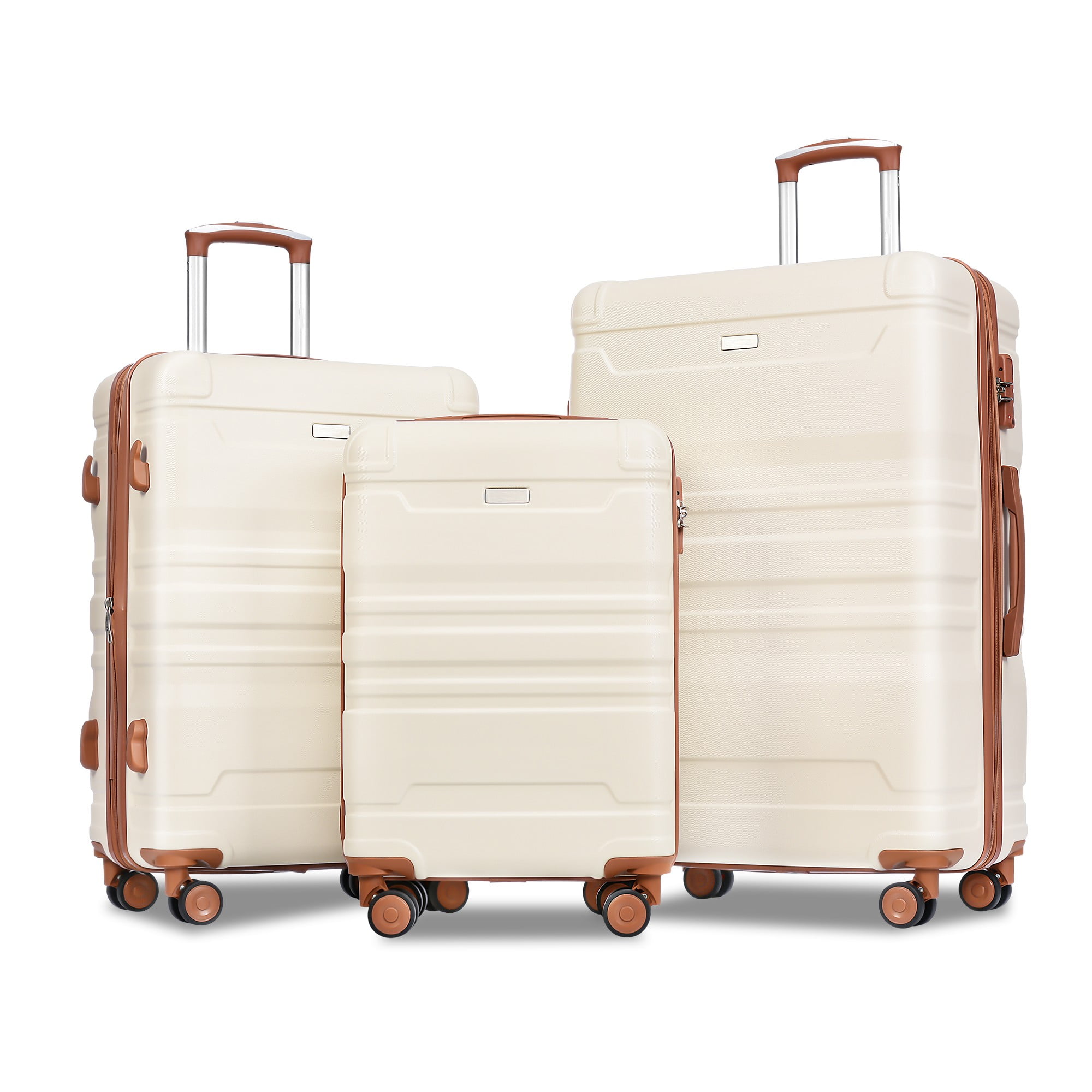 POWANLI 3Pcs Luggage Sets New Model Expandable ABS Hardshell,Luggage ...