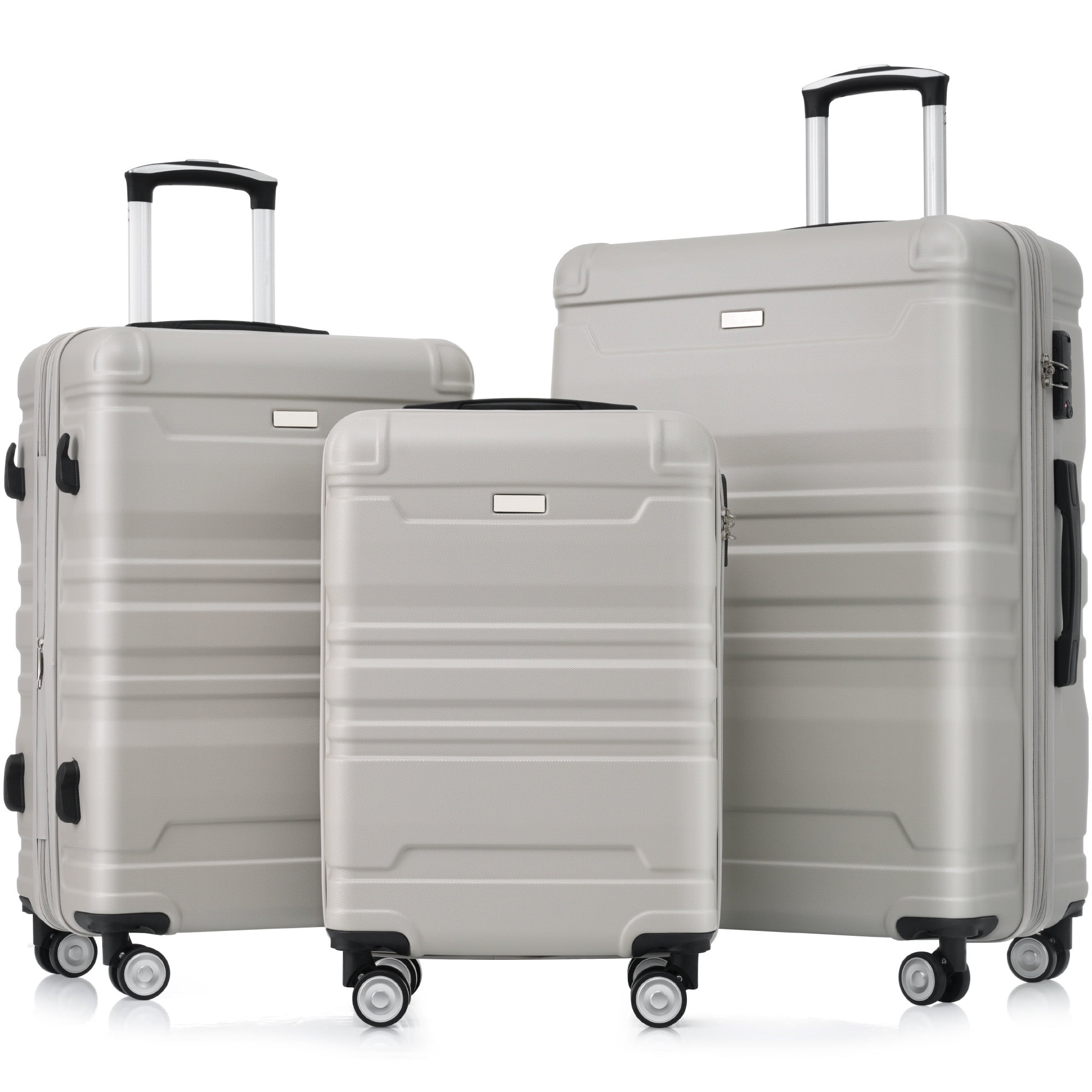 POWANLI 3Pcs Luggage Sets New Model Expandable ABS Hardshell,Luggage ...