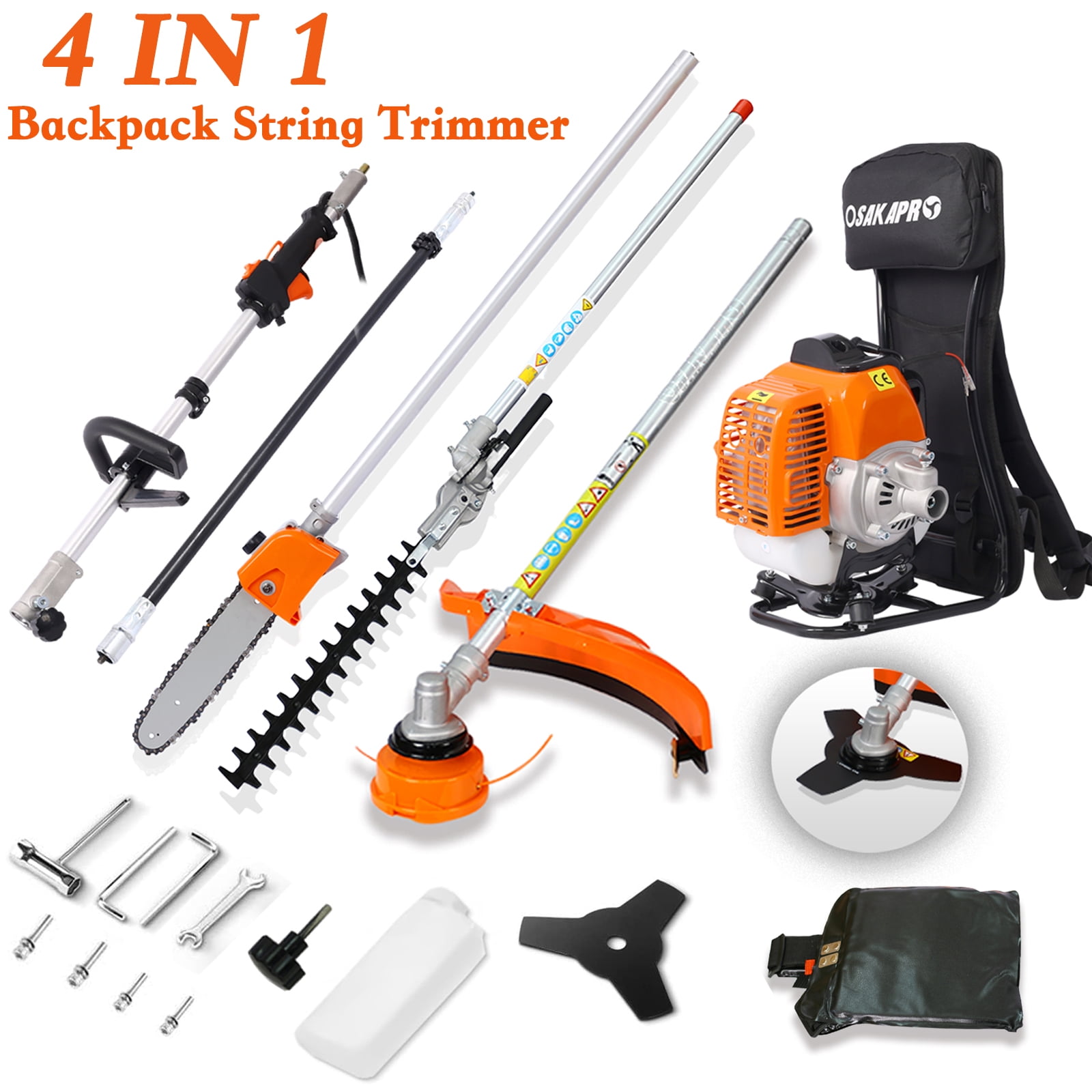 POWANLI 4 in 1 Backpack Multi-Functional Trimming Tool,52CC 2-Cycle ...