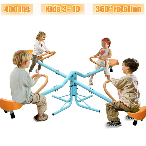 GIKPAL Children's Outdoor Swivel Toy, Sit & Spin 360 Degrees Teeter ...