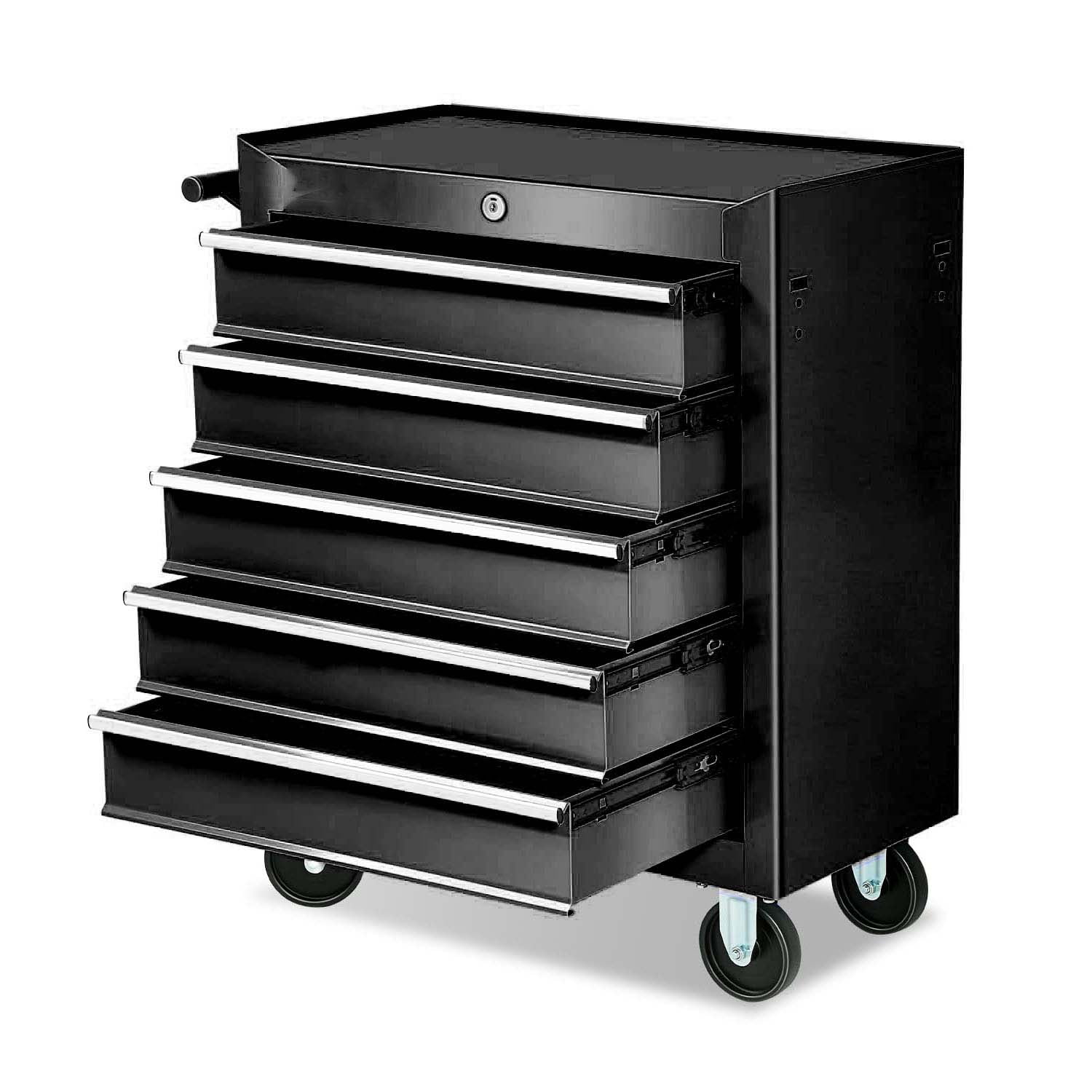 POWANLI 5 Drawers Rolling Tool Chest Cabinet with Wheels, Tool Storage Cabinet and Tool Box ...