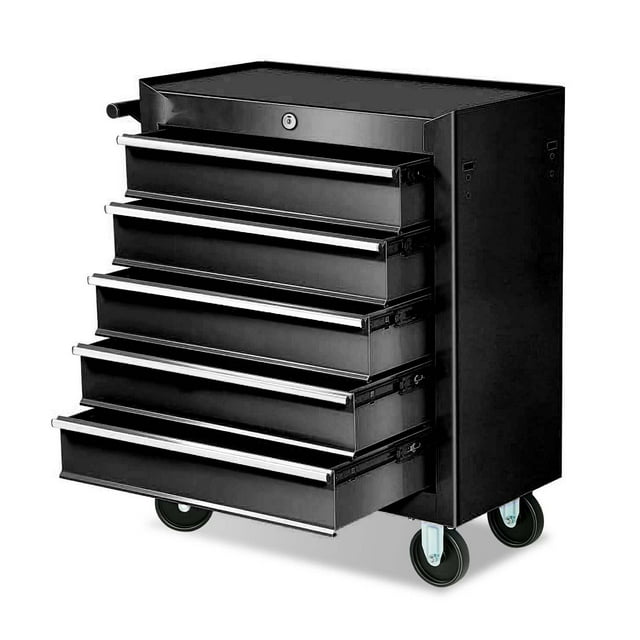 POWANLI 5 Drawers Rolling Tool Chest Cabinet with Wheels, Tool Storage Cabinet and Tool Box ...