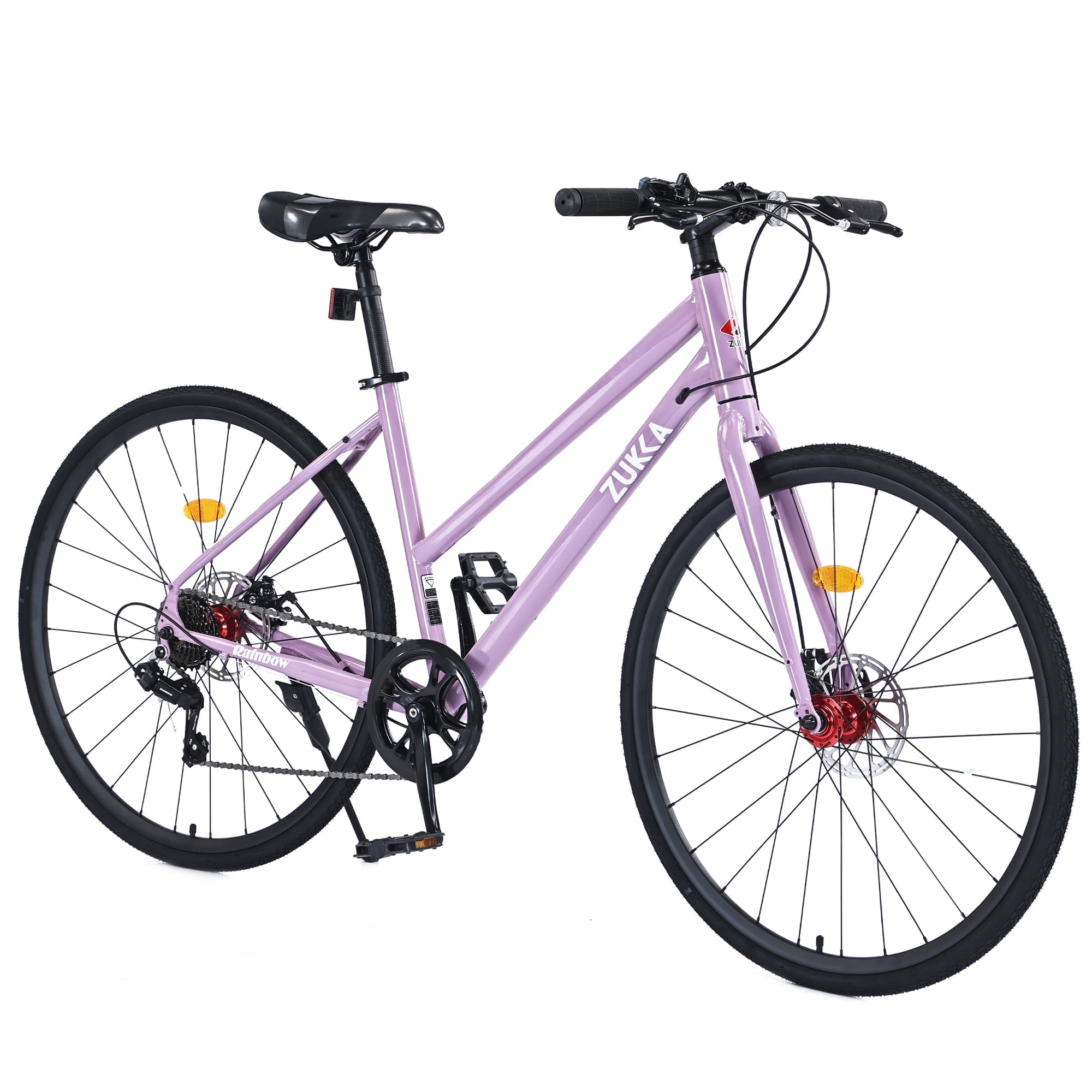 POWANLI 700C Road Bike, 7-Speed Hybrid Bicycle with Disc Brakes, Fits 5'4" - 6'2" - Walmart.com