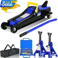 2 Ton Low Profile Floor Jack Kit: Steel Racing Jack with Stands & Tire ...