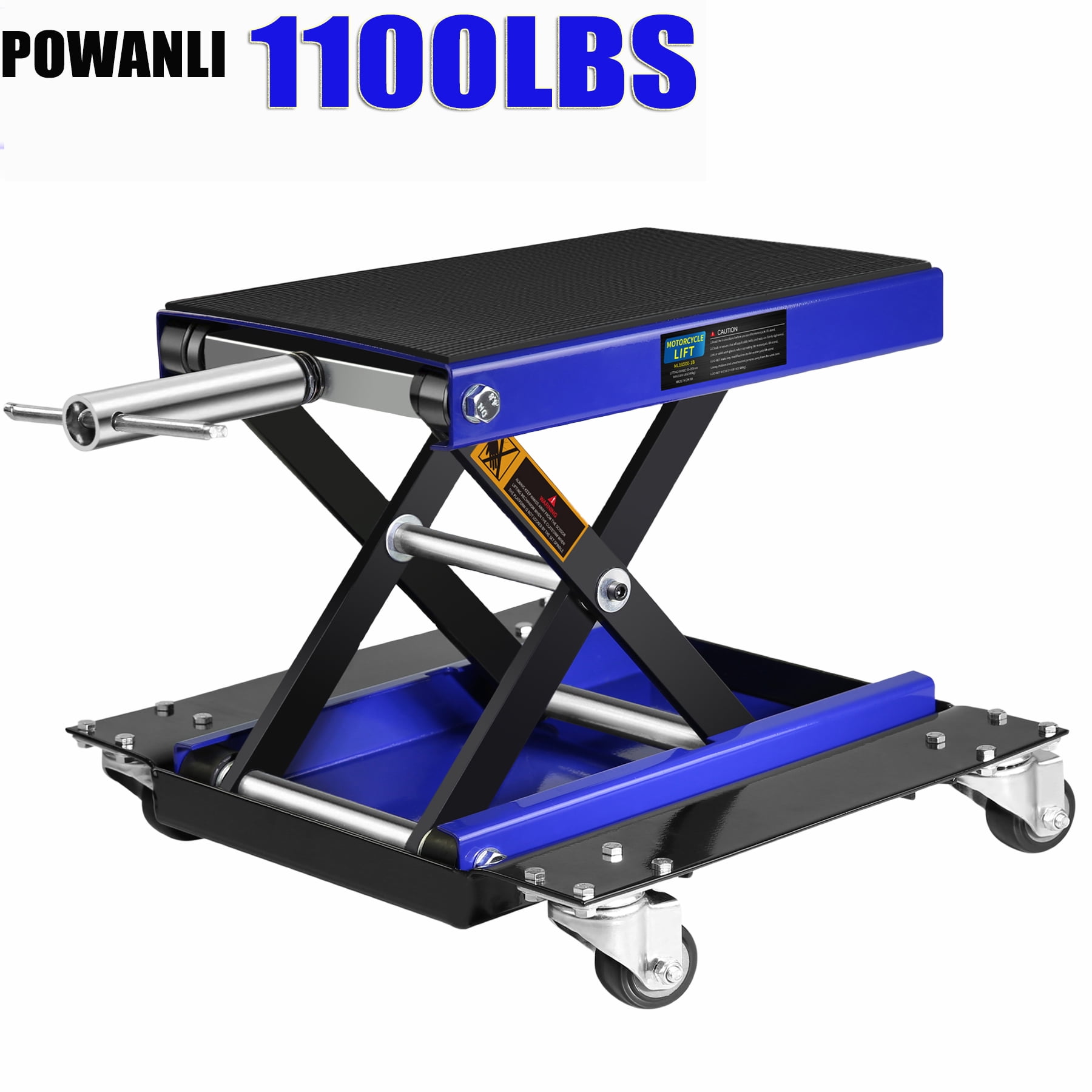 POWANLI Motorcycle Lift, 1100 lb Capacity Motorcycle Jack with Wide Deck,Motorcycle Scissor Lift ...