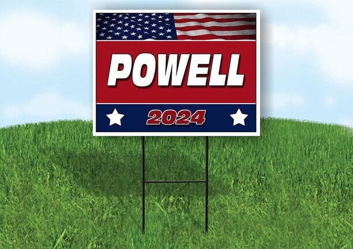 POWELL FLAG RED 2024 18inx24in Yard Road Sign w/ Stand - Walmart.com