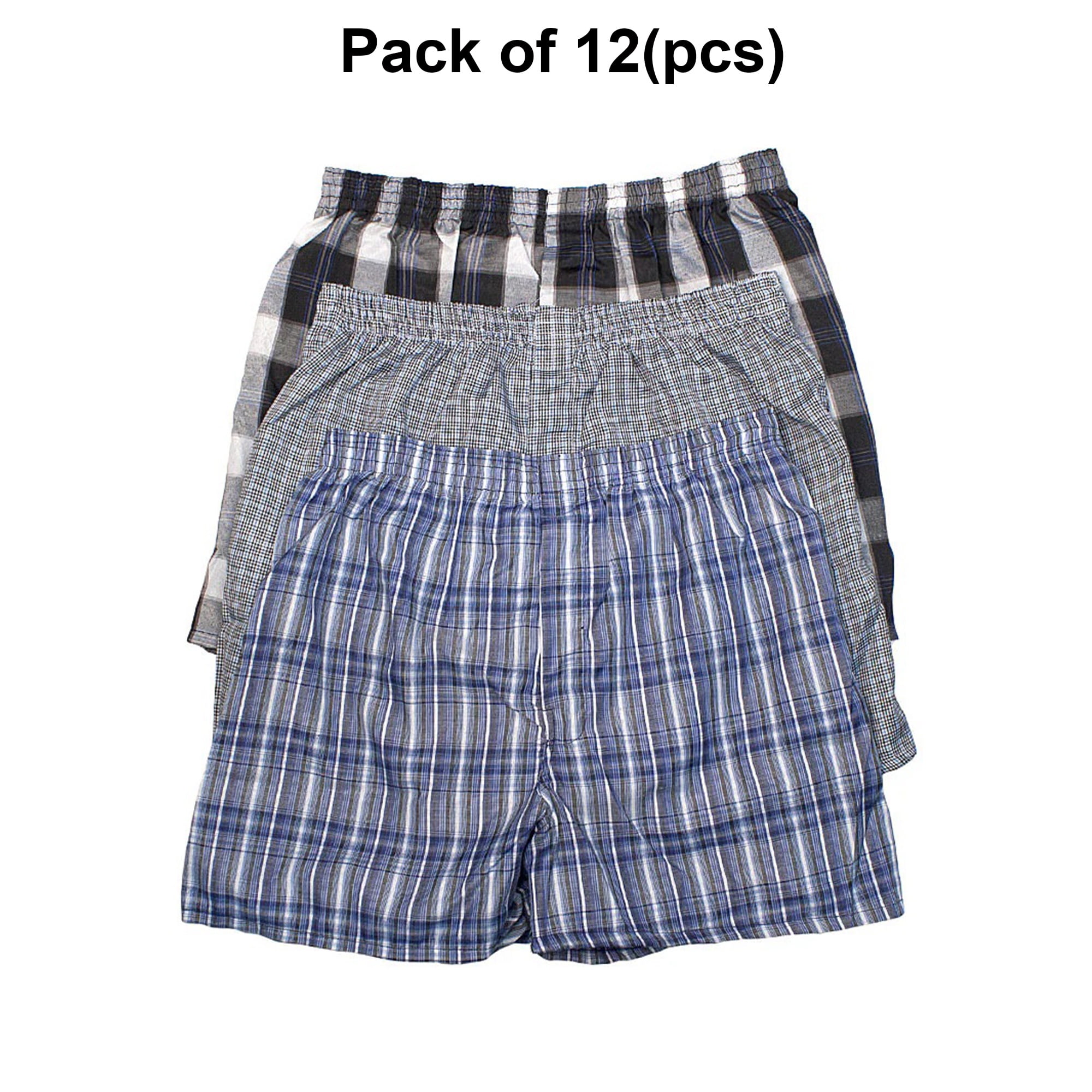 Power Club Men's Boxers (Pcb3500), 100% Cotton, 12 Pack, (Assorted ...