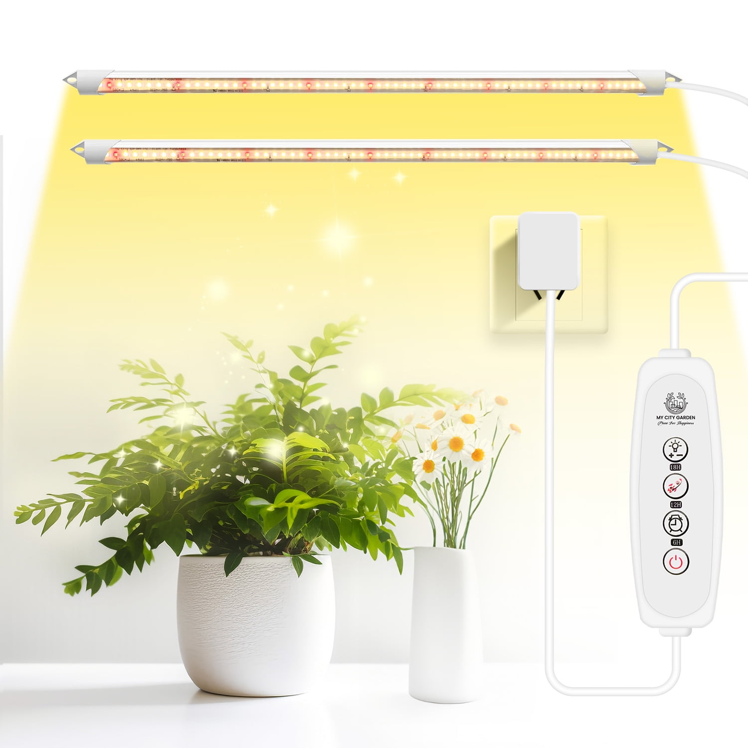 POWER GROW, 4000K LED Grow Light Bars (2ft) with Timer and Controller ...