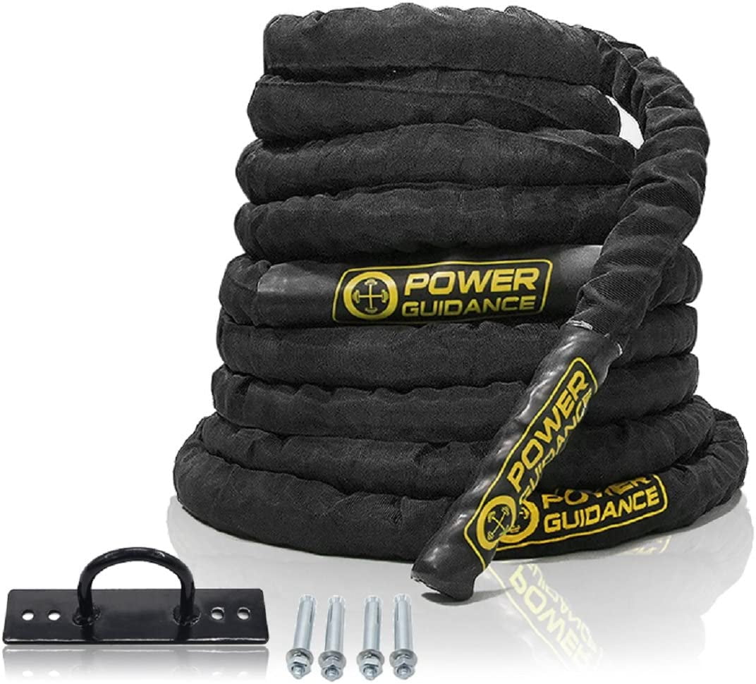 POWER GUIDANCE Battle Rope, 1.5/2 Inch Diameter Poly Dacron 30, 40 ...