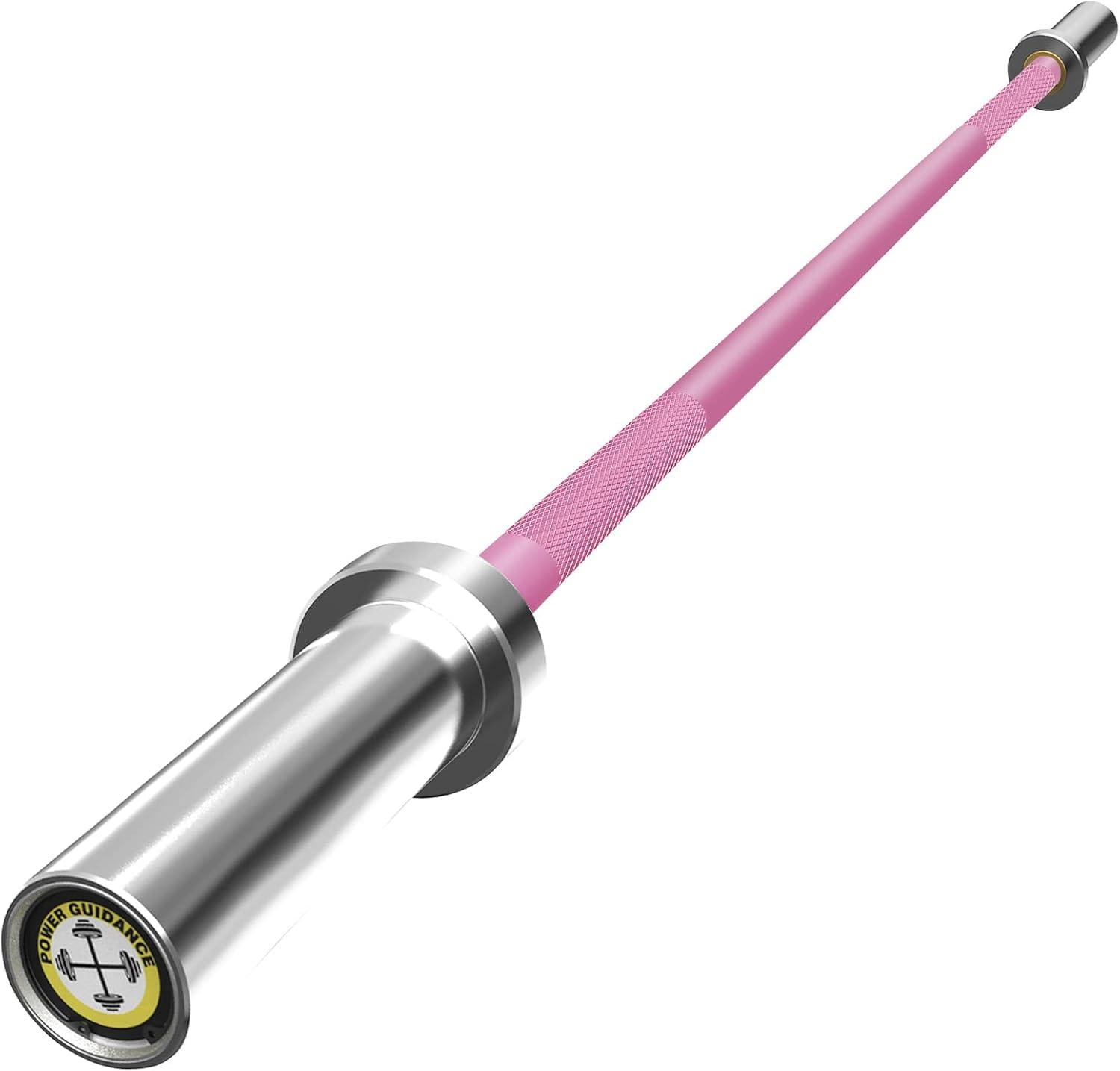 POWER GUIDANCE Chrome Olympic Barbell Bar, 2 Inch Weight Bar for ...