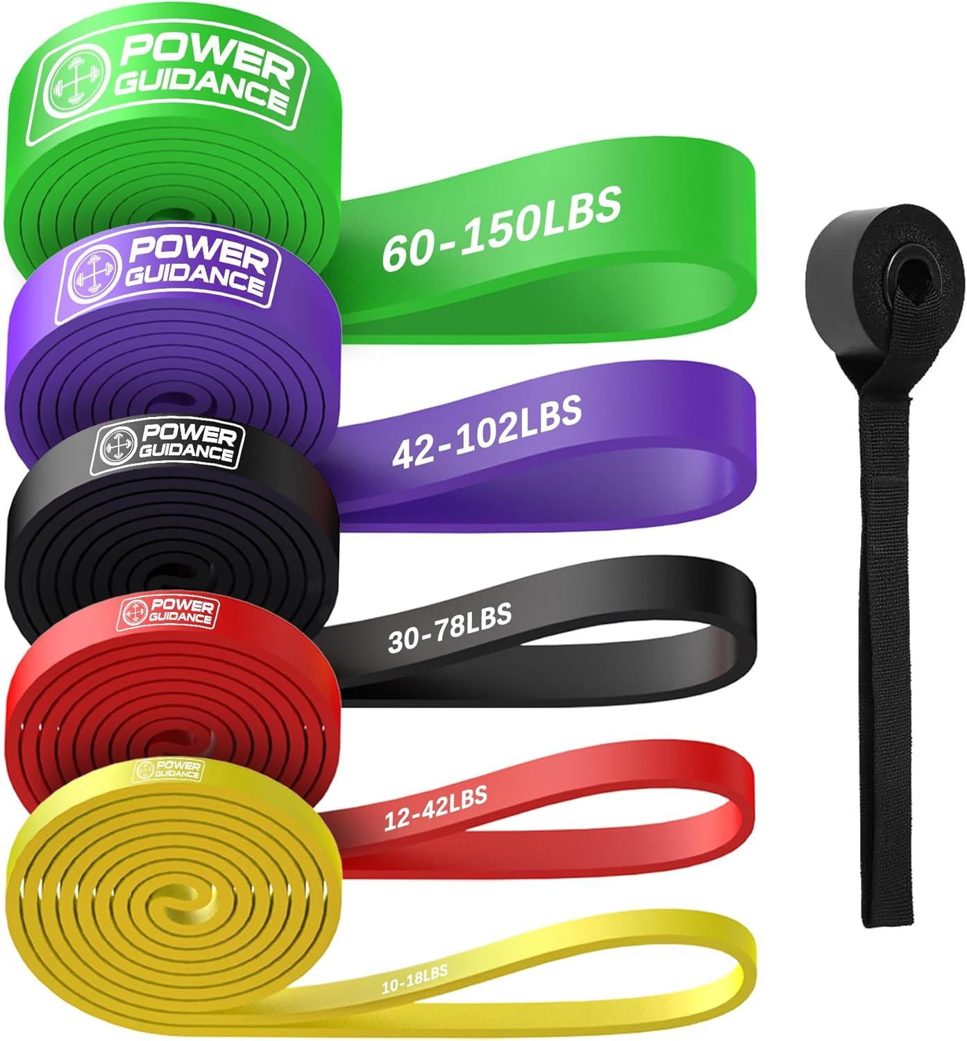 POWER GUIDANCE Resistance Bands, Set of 5 Pull Up Bands, Pull Up ...