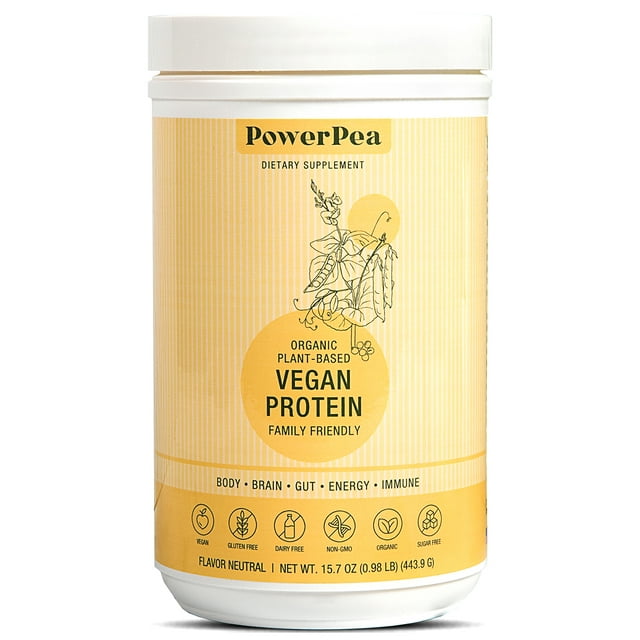 POWER PEA Plant Based Vegan Protein Unflavored- USDA Organic with ...
