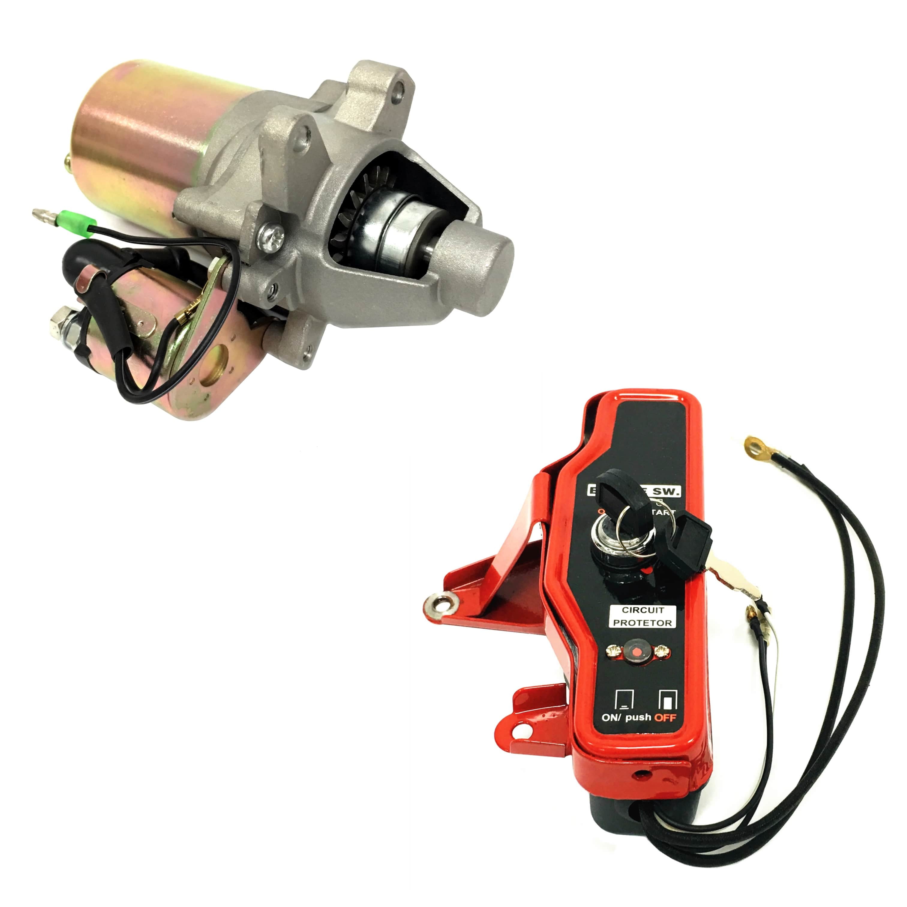 POWER PRODUCTS Ignition Switch Box W/Keys and Electric Starter Motor W ...