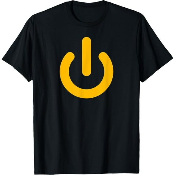 POWER SYMBOL BUTTON SWITCH STANDBY ICON HALLOWEEN COSTUME T-Shirt men ...