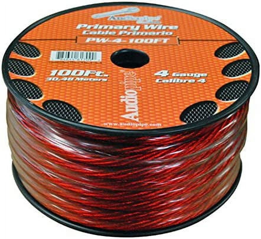 POWER WIRE AUDIOPIPE 4GA 100' RED - Walmart Business Supplies