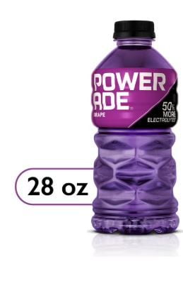 POWERADE Electrolyte Enhanced Grape Sport Drink, 28 fl oz, Plastic ...