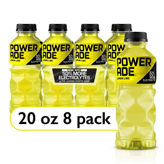 POWERADE Electrolyte Enhanced Lemon Lime Sport Drink, 20 fl oz, 8 Count ...