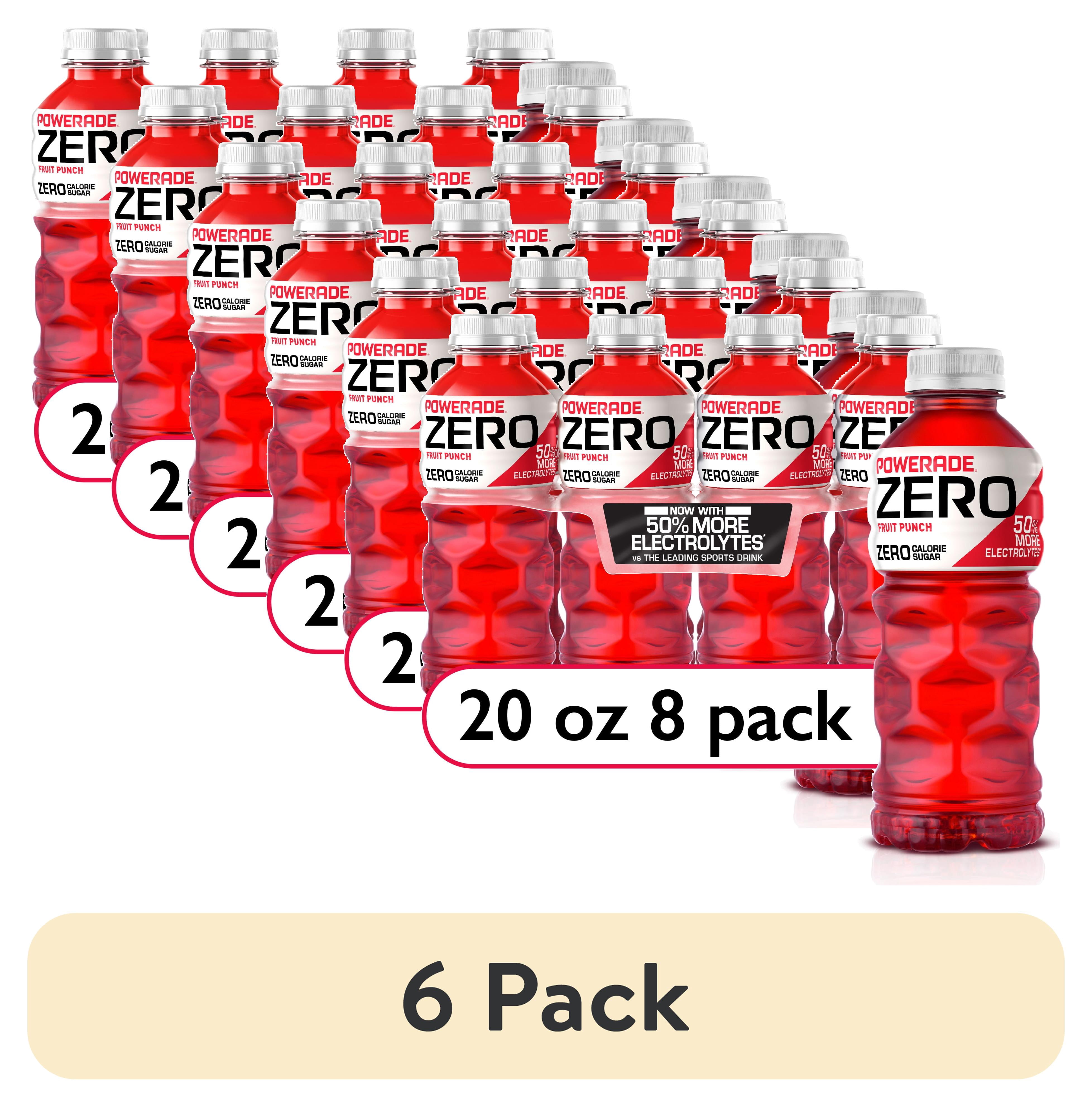 (6 pack) POWERADE Zero Sugar Fruit Punch Electrolyte Sports Drink, 20 ...