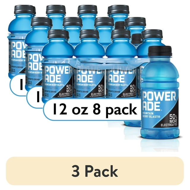 (3 pack) POWERADE Mountain Berry Blast Bottled Electrolyte Sports Drink ...