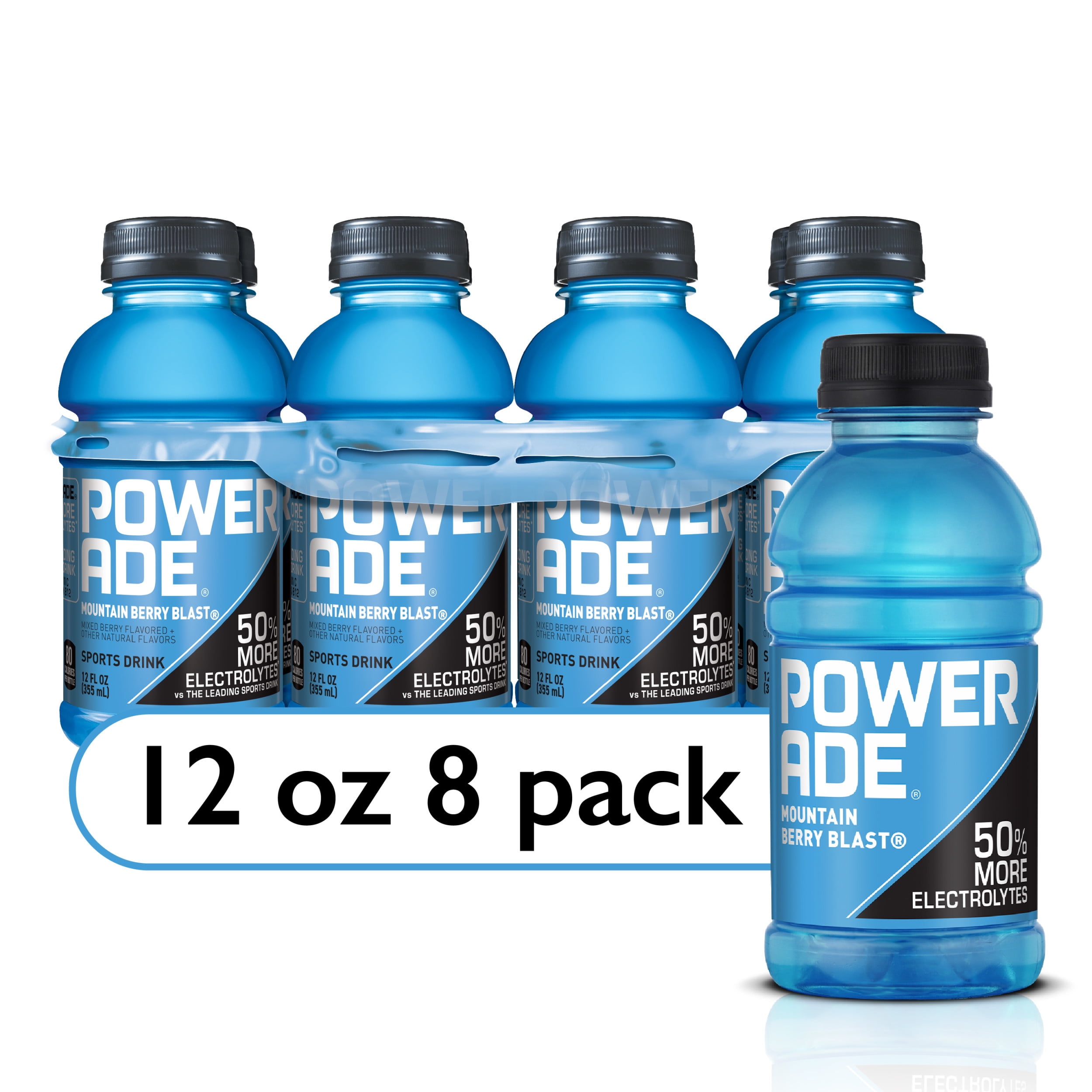 POWERADE Blueberry Sports Drink, Mountain Berry Blast, 12 fl oz, 8 Pack ...