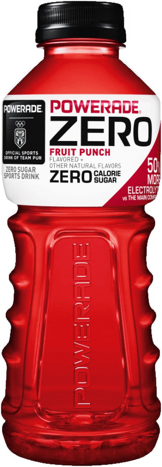 POWERADE Zero Sugar Fruit Punch, ION4 Electrolyte Enhanced Fruit ...