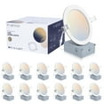POWERASIA 12-Pack 6 Inch LED Recessed Dimmable Lights, 5CCT 2700K-6000K ...