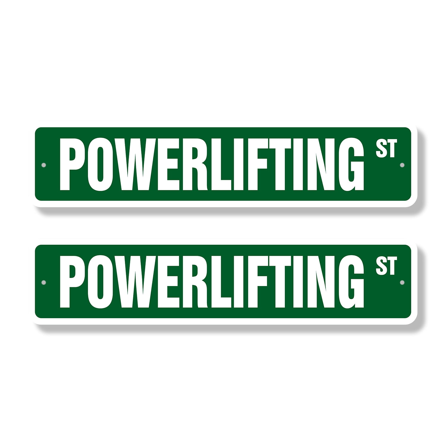 POWERLIFTING Classic Street Sign (2 Pack) wight lifter musclehead body ...