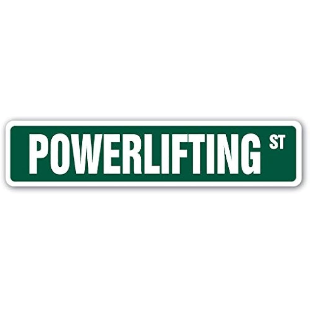 POWERLIFTING Street Sign wight lifter musclehead body builder 8 Sticker ...