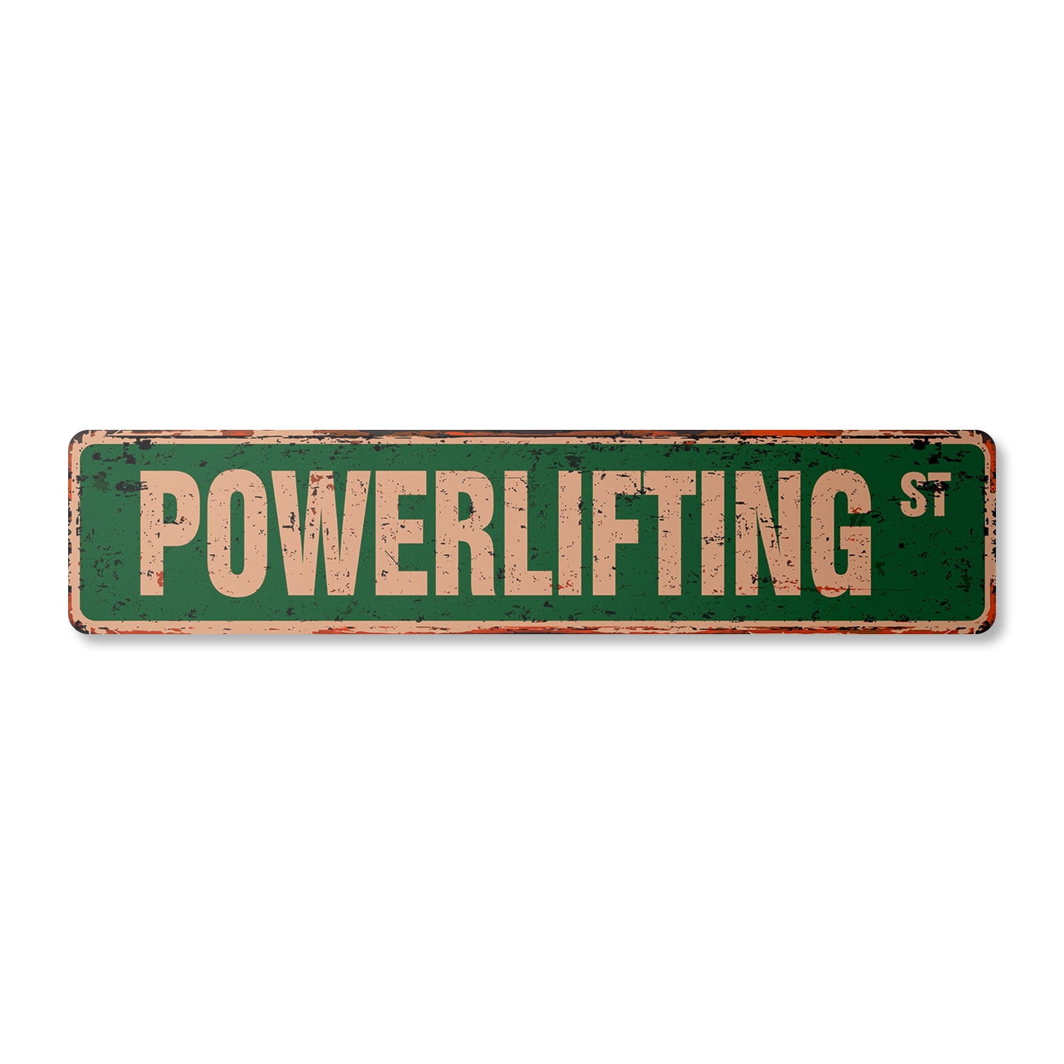 POWERLIFTING Vintage Plastic Street Sign wight lifter musclehead body ...