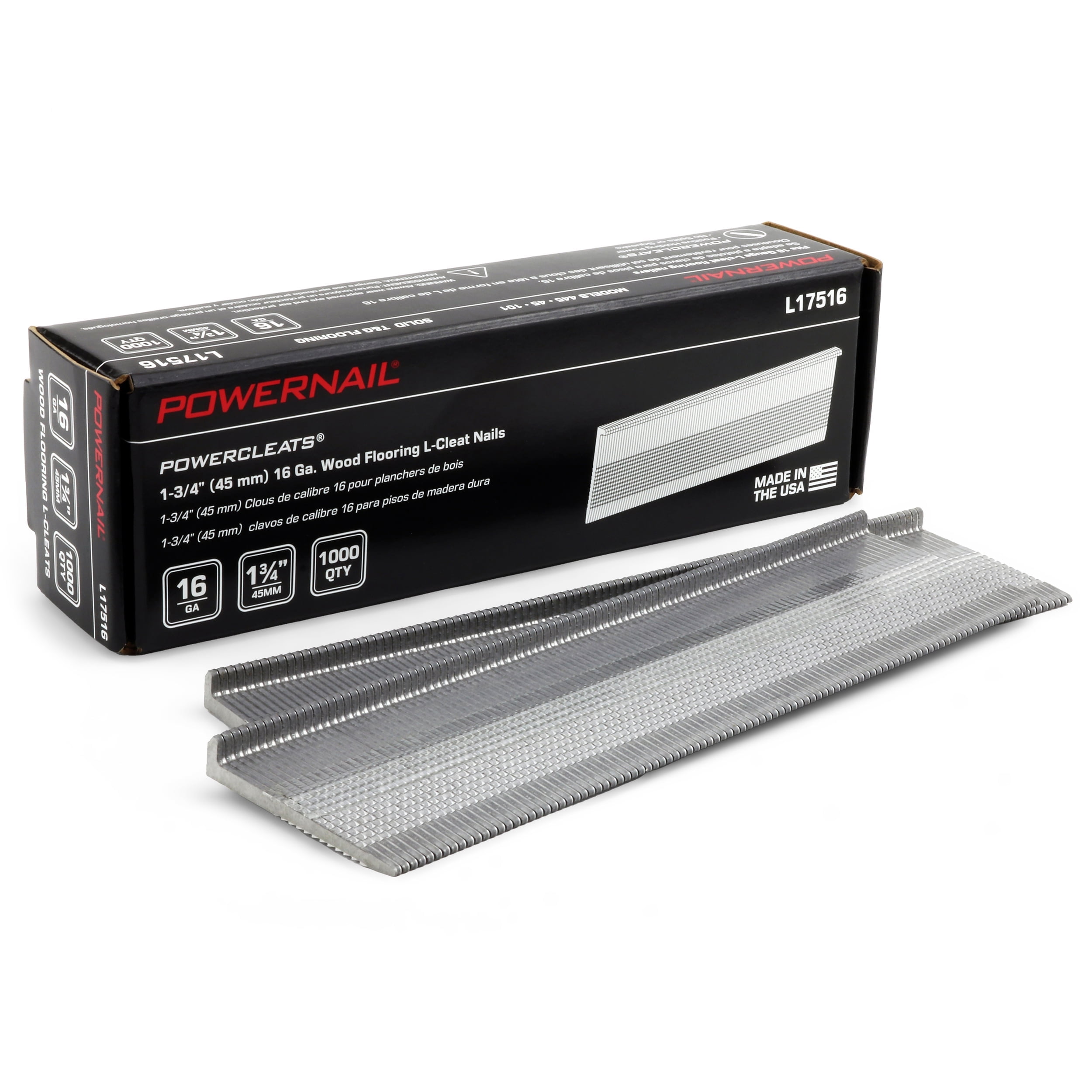 Powernail L17516 16 Gauge 1-3/4 Inch Length L-Cleats Nails for Hardwood ...