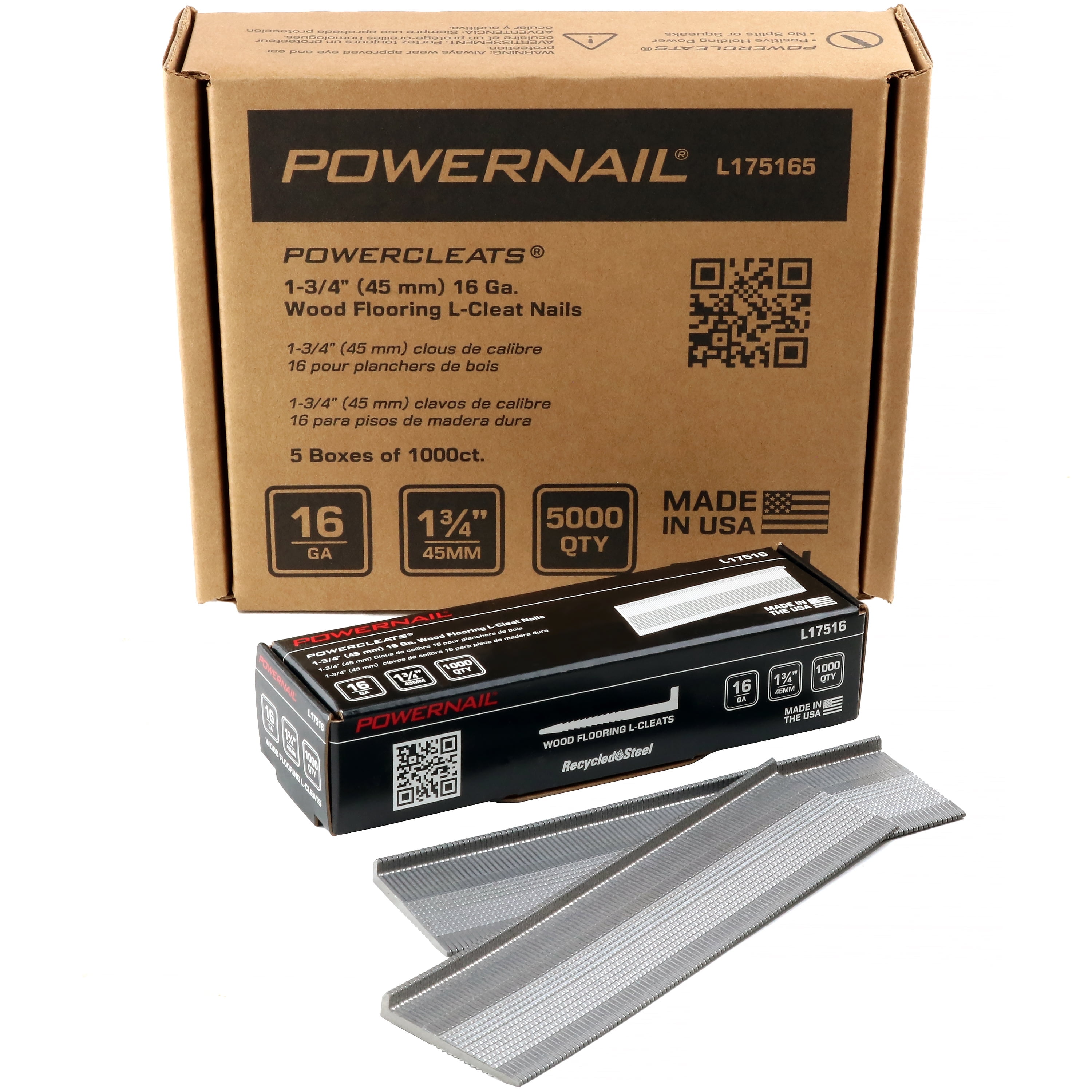 Powernail L175165 16 Gauge 1-3/4 Inch Length L-Cleats Nails for ...