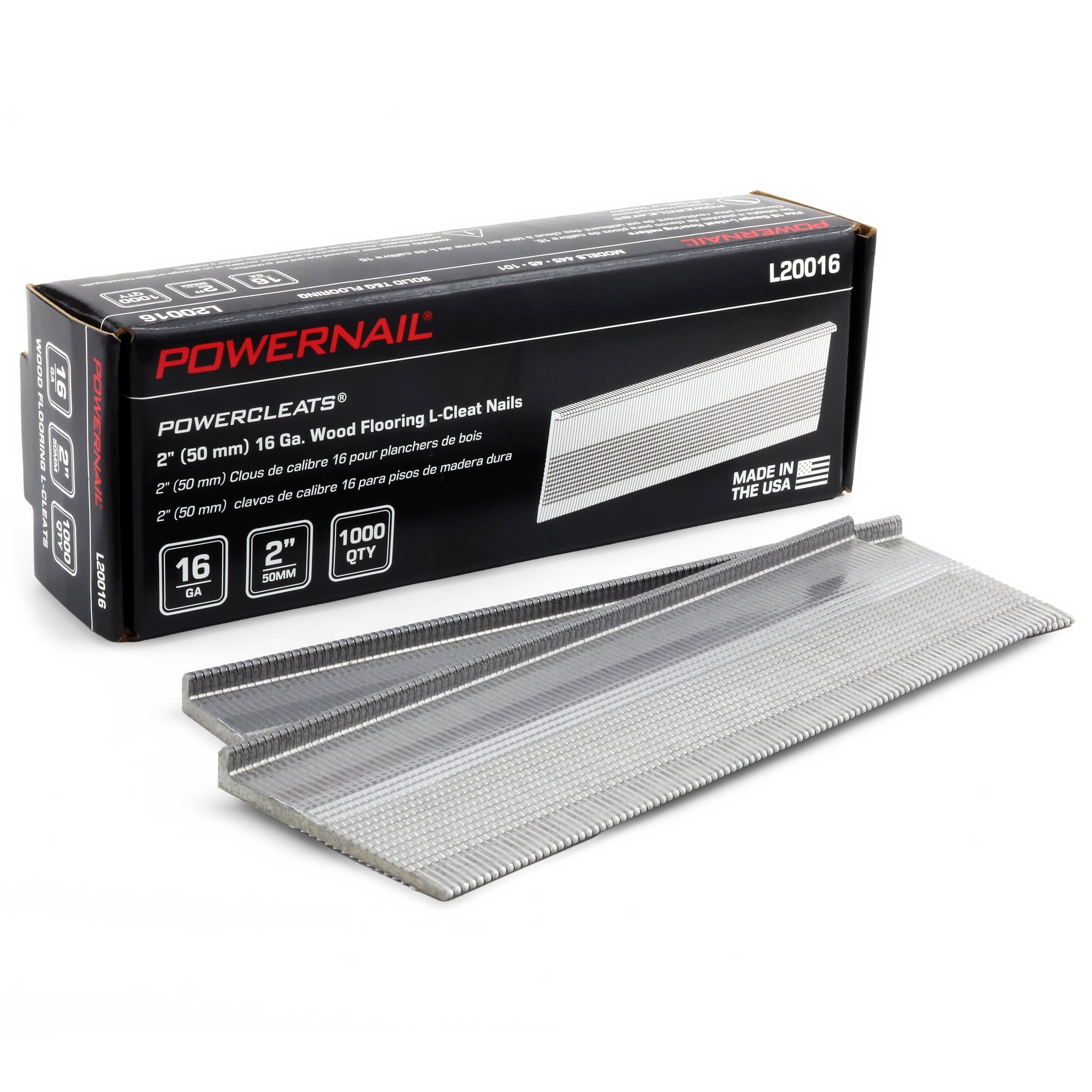 Powernail L20016 16 Gauge 2 Inch Length L-Cleats Nails for Hardwood ...