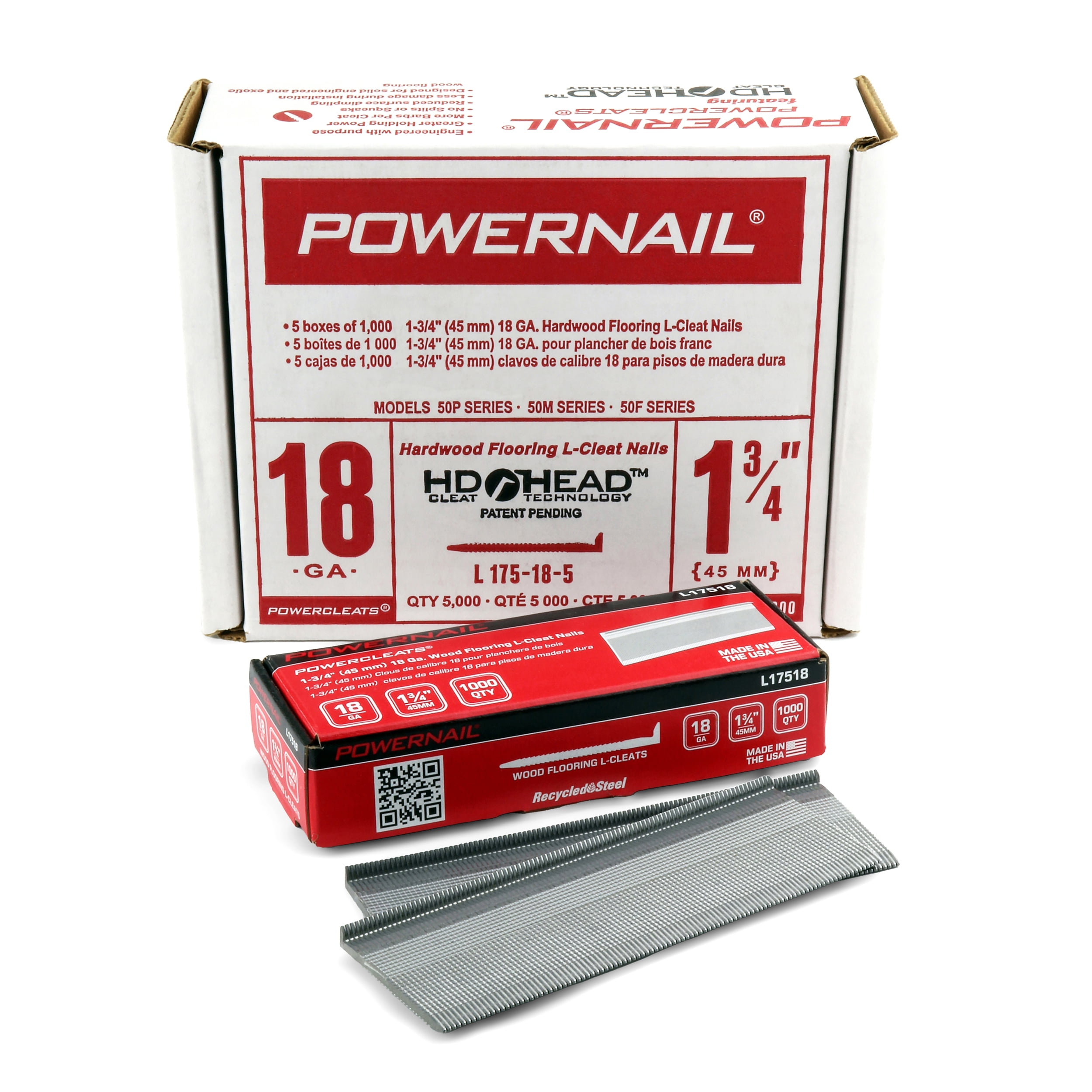 POWERNAIL 18-Gauge 1.75-Inch L-Type Flooring Cleat Nail |L175185 ...