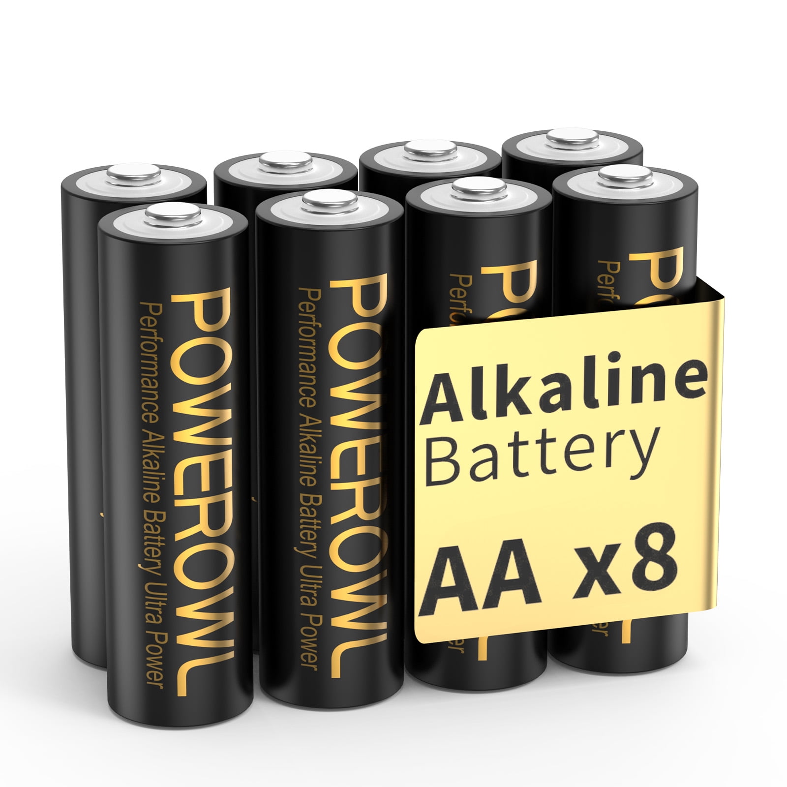 POWEROWL AA Batteries 8 Pack - Alkaline 1.5v - High-Capacity Long ...
