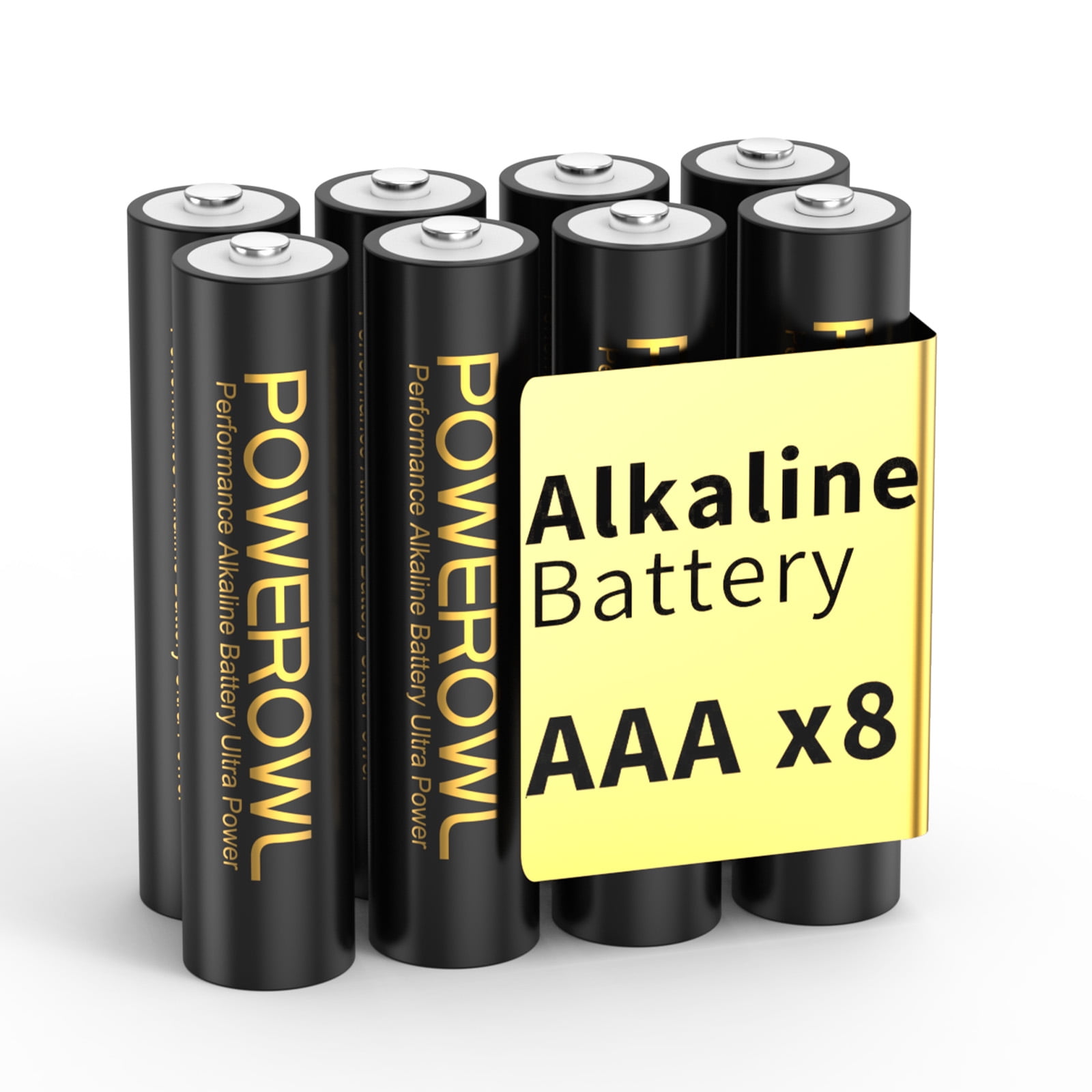 POWEROWL AAA Batteries Alkaline 1.5v 8 Pack, Triple A Battery, 10 Year ...