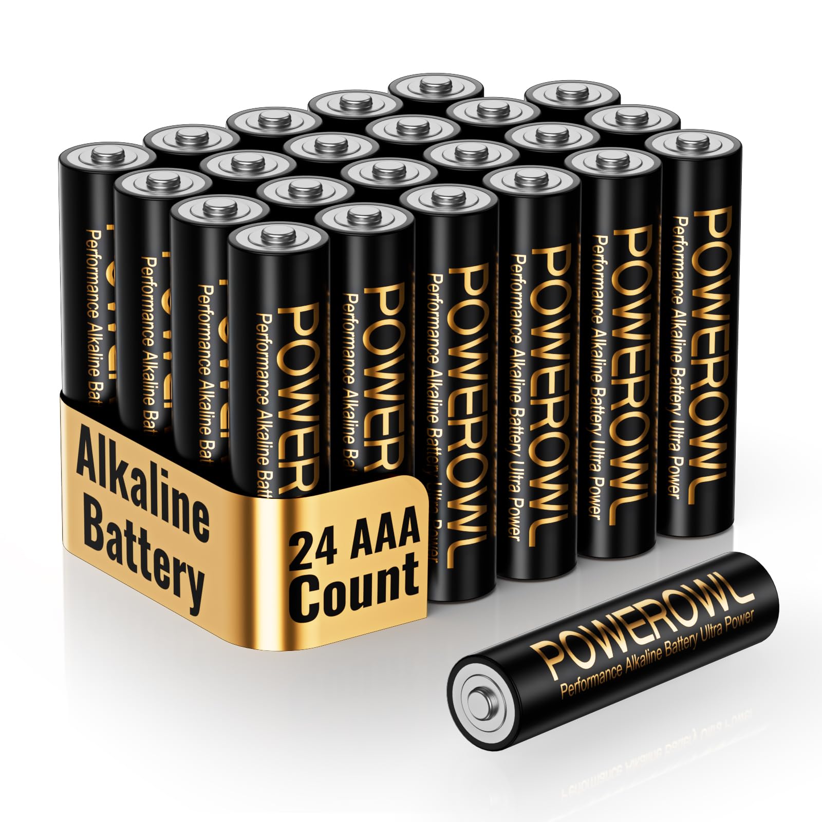 POWEROWL High-Capacity Alkaline AAA Batteries 24 Pack, 1.5v Long ...