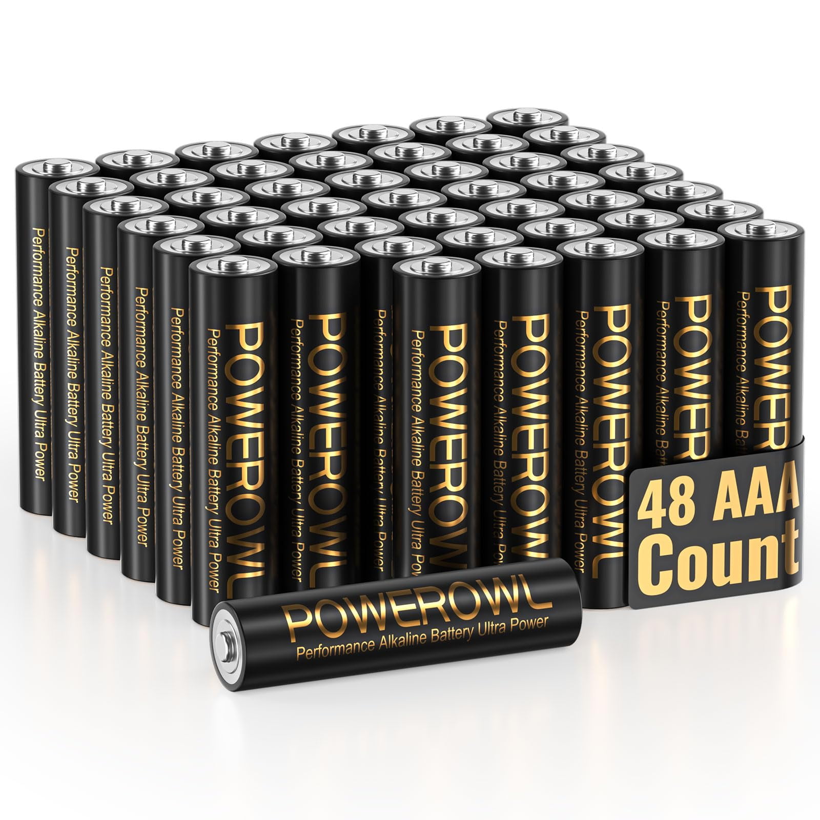 POWEROWL High-Capacity Alkaline AAA Batteries 48 Pack, 1.5v Long ...