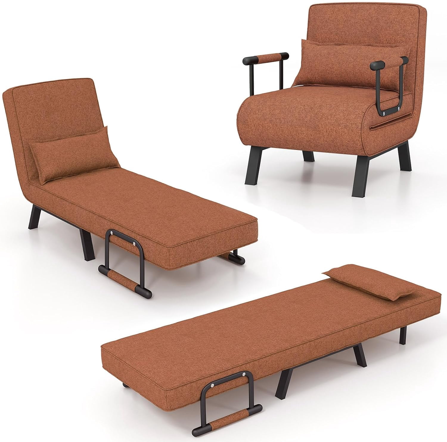 POWERSTONE Convertible Sleeper Chair Bed, 4 in 1 Living Room Reading ...