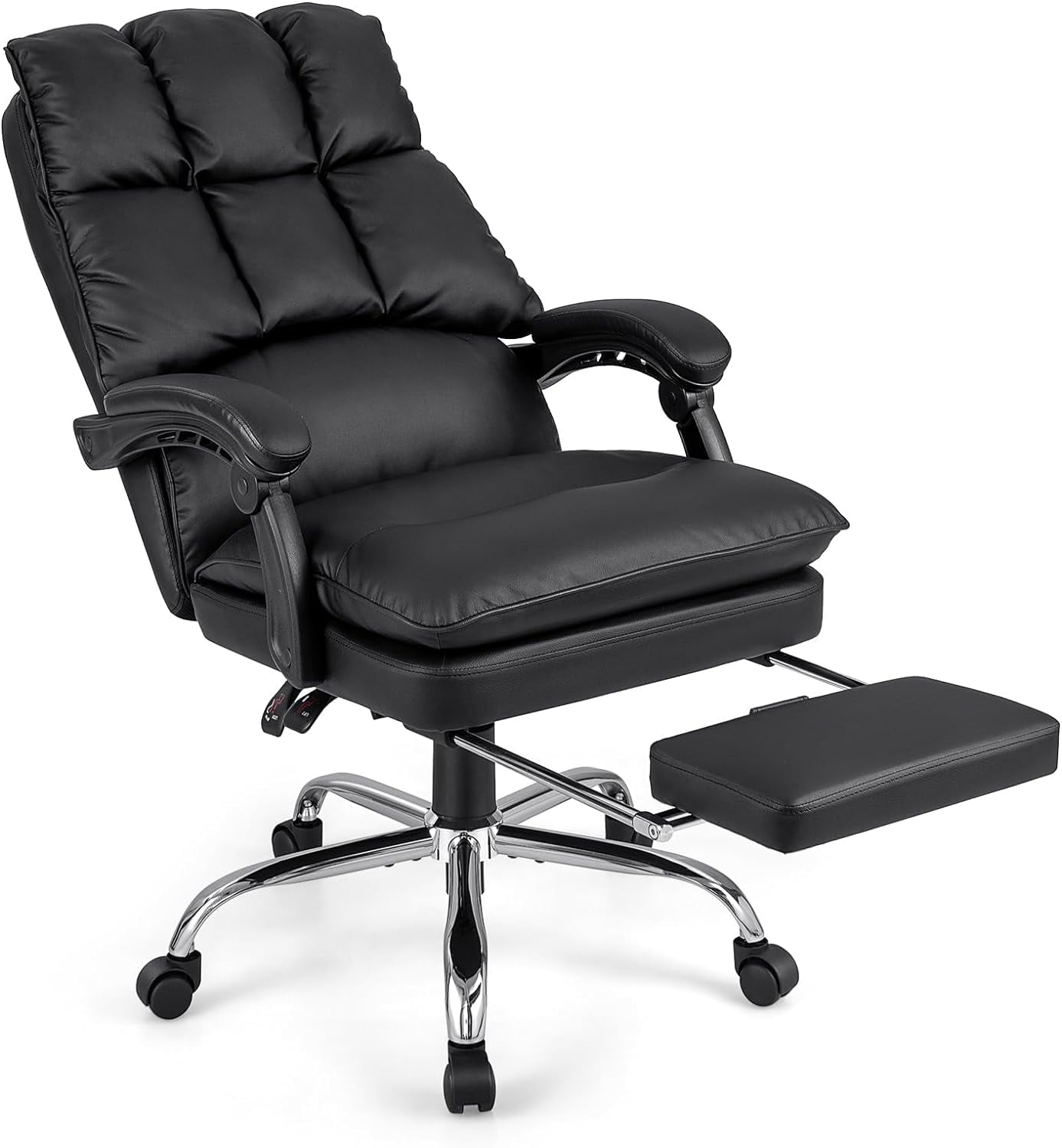 POWERSTONE Executive Office Chair, PU Leather Reclining Desk Chair with ...