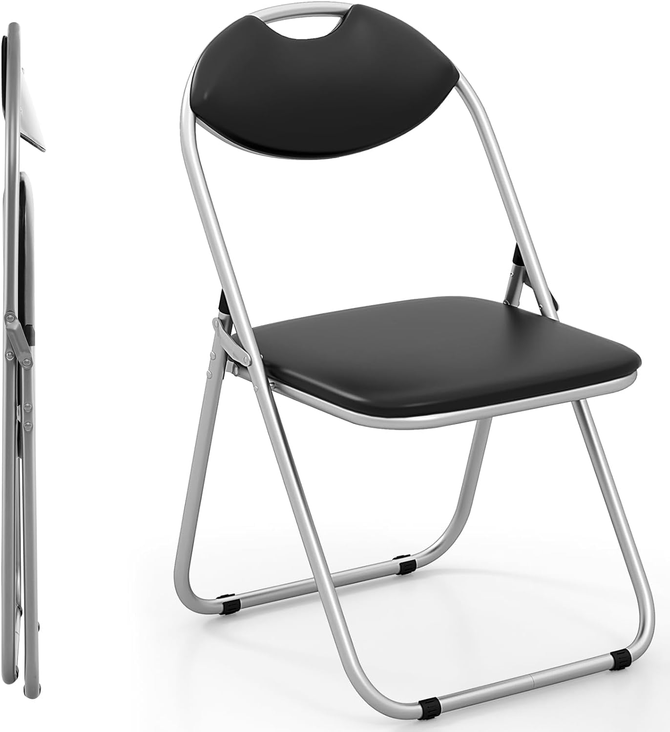 POWERSTONE Folding Chairs 2 Pack 350-Pound Capacity, Sturdy Metal ...